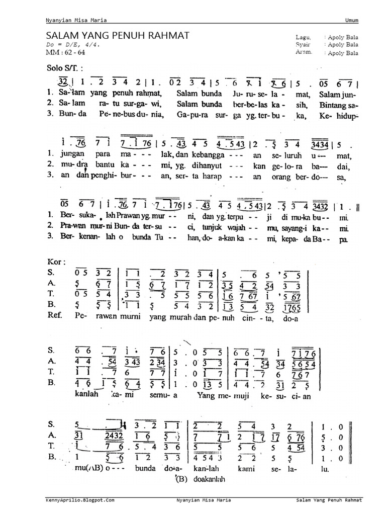 Maria - Salam Yang Penuh Rahmat | PDF