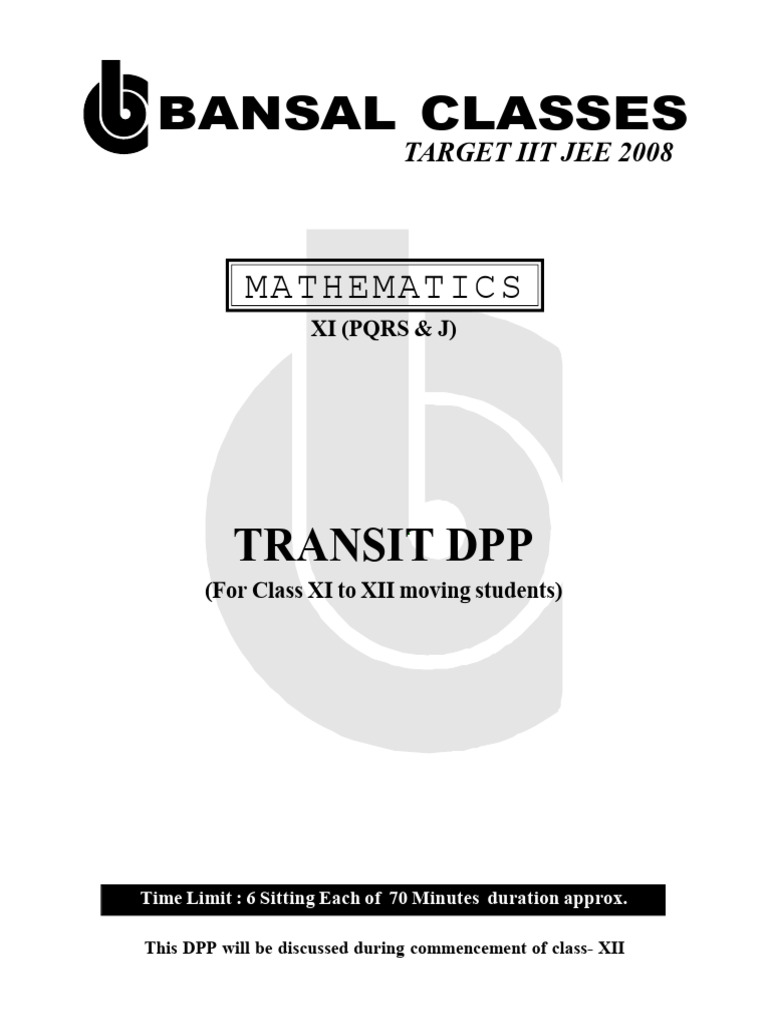 Transit DPP 11th (PQRS & J) Maths WA | PDF | Trigonometric Functions | Function (Mathematics)