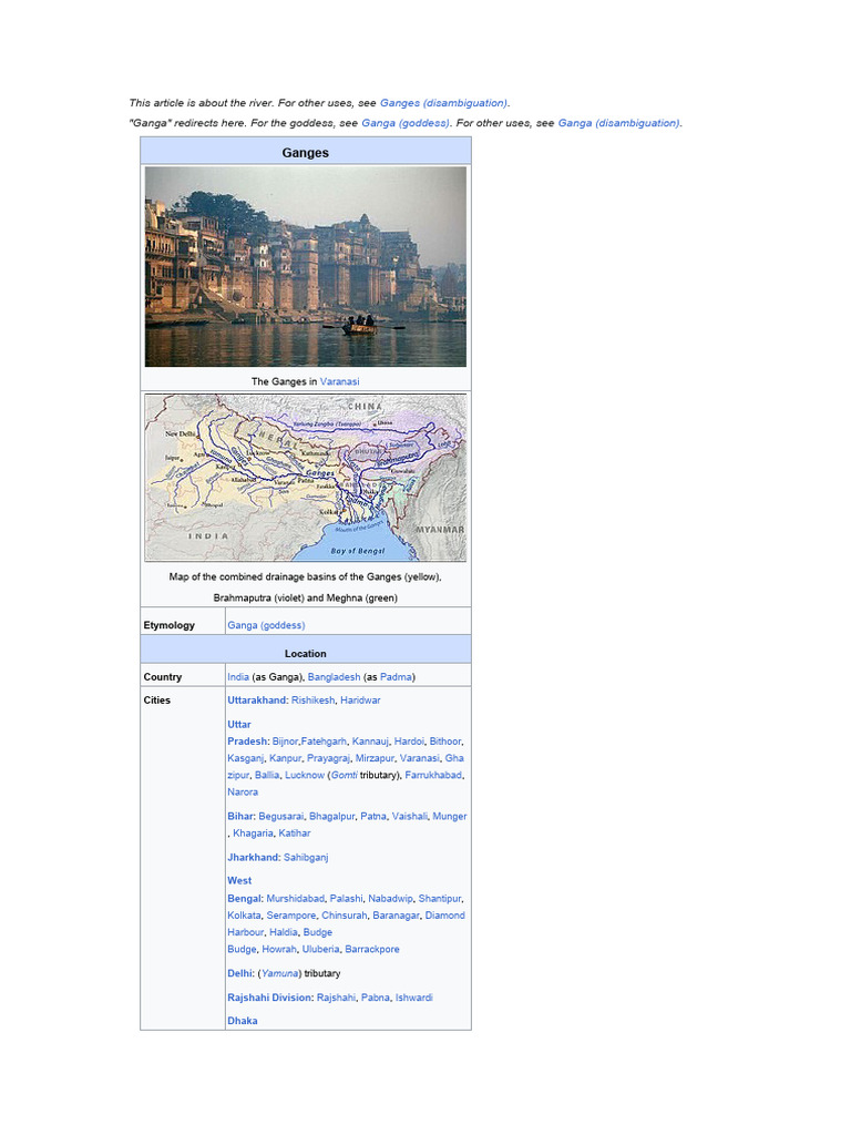 Ganges River Overview and Characteristics | PDF | Hydrography | Earth ...