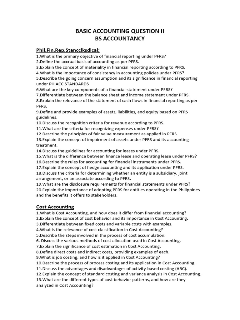 Basic Accounting Question Ii | PDF | Financial Statement | Cost Accounting