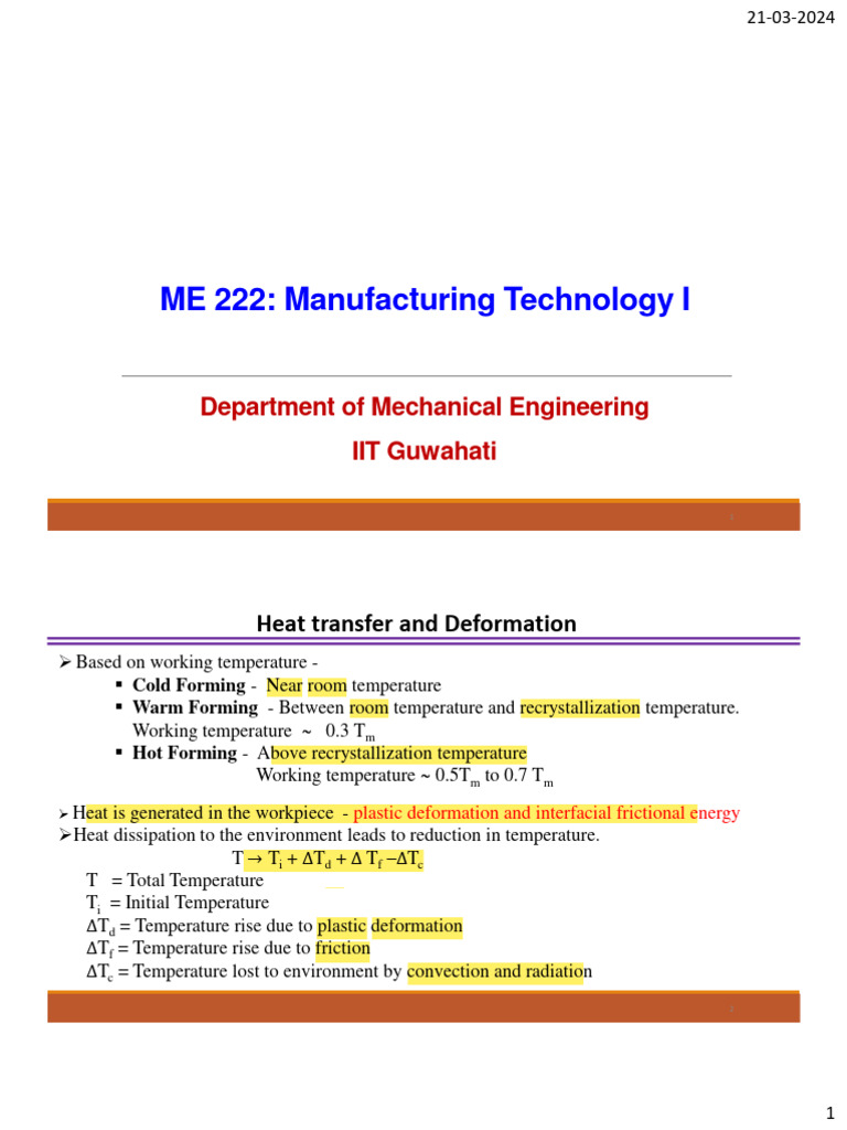Module 3C Metal Forming | PDF | Plasticity (Physics) | Deformation (Engineering)
