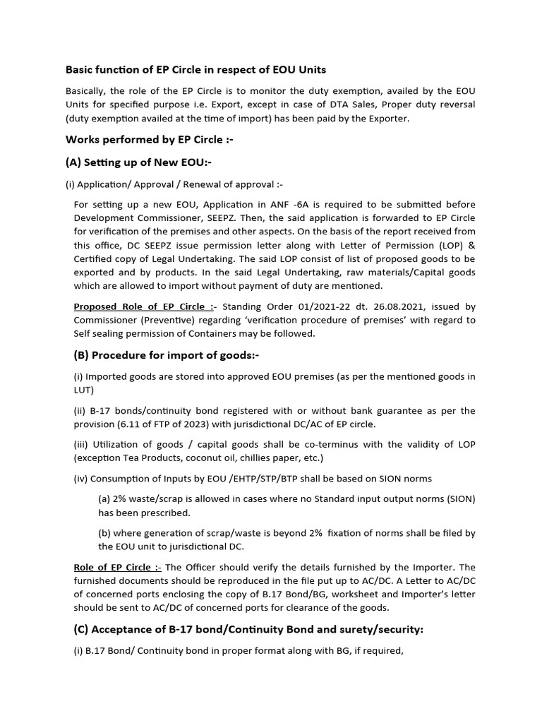 EOU Write Up | PDF | Surety | Invoice