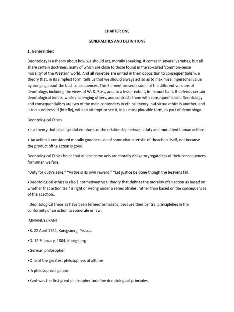 Understanding Deontological Ethics | PDF | Immanuel Kant | Morality