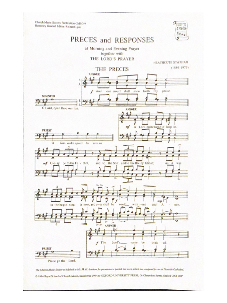 Preces and Responses | PDF