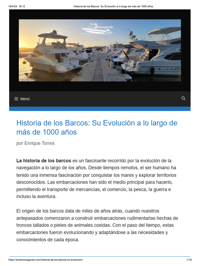 Historia de los Barcos_ Su Evolución a lo largo de más de 1000 años | PDF | Buques | Buques de ...