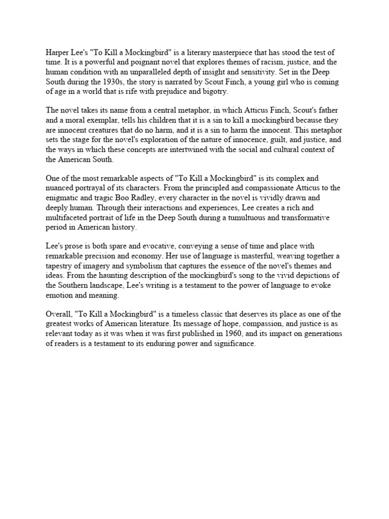 Exploring "To Kill a Mockingbird" Themes | PDF