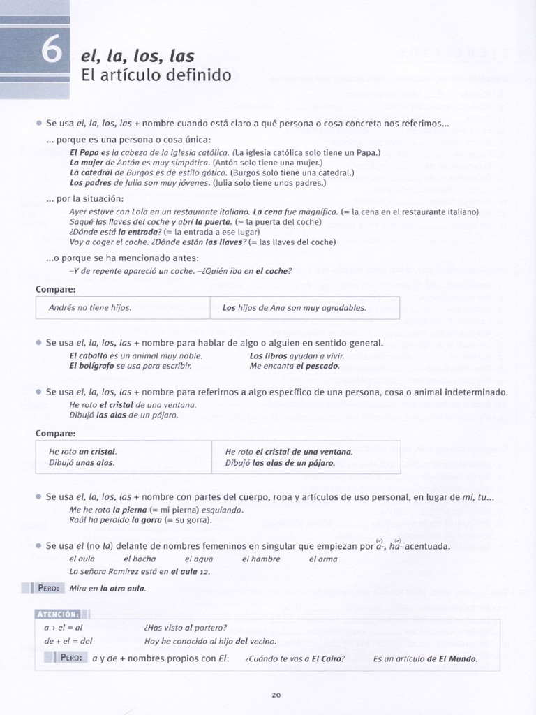 Articulos EL LA LOS LAS | PDF