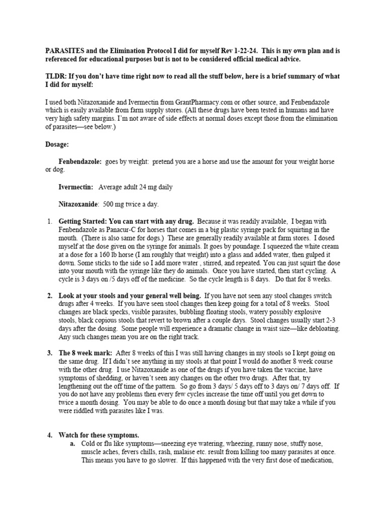 PARASITES and The Elimination Protocol I Did For Myself Rev 1 FiFjhRw ...