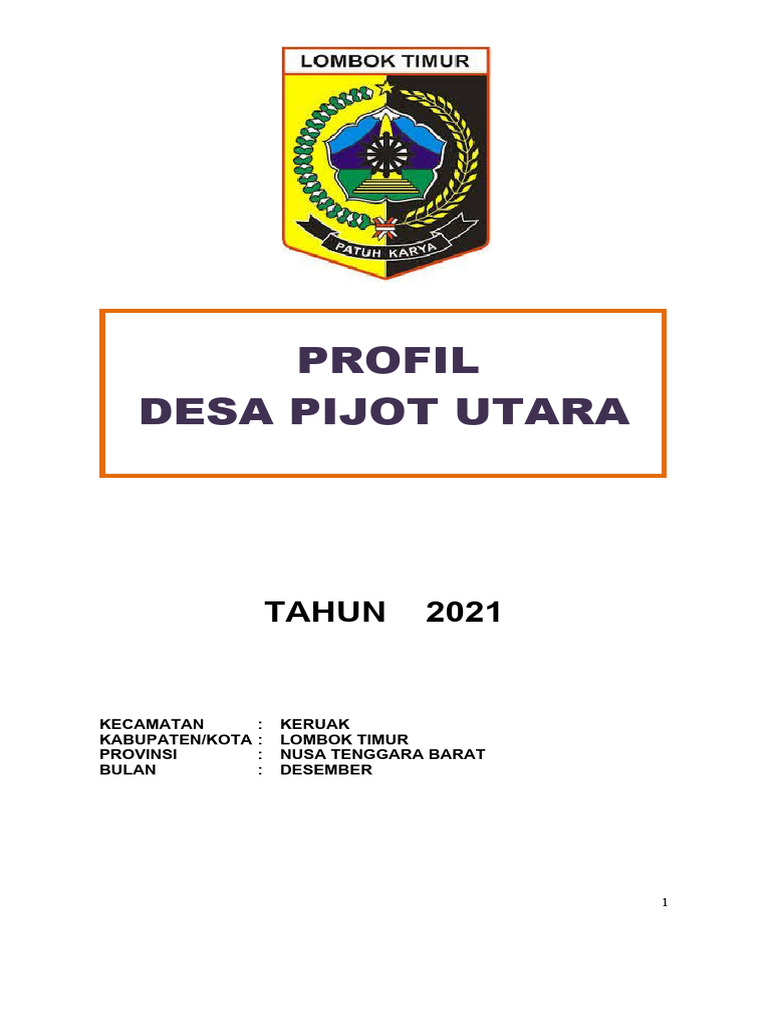 Profil Desa Pijot Utara Tahun 2021 | PDF | Griya & Taman | Sains ...