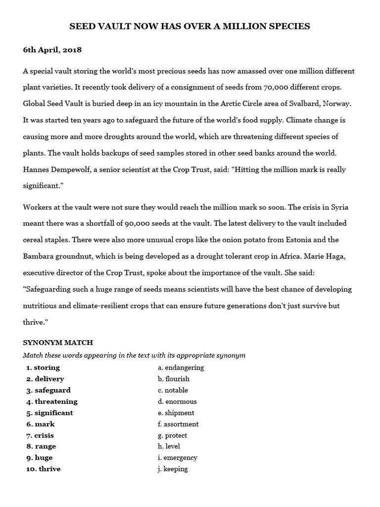 Seed Vault | PDF Seed Vault | PDF