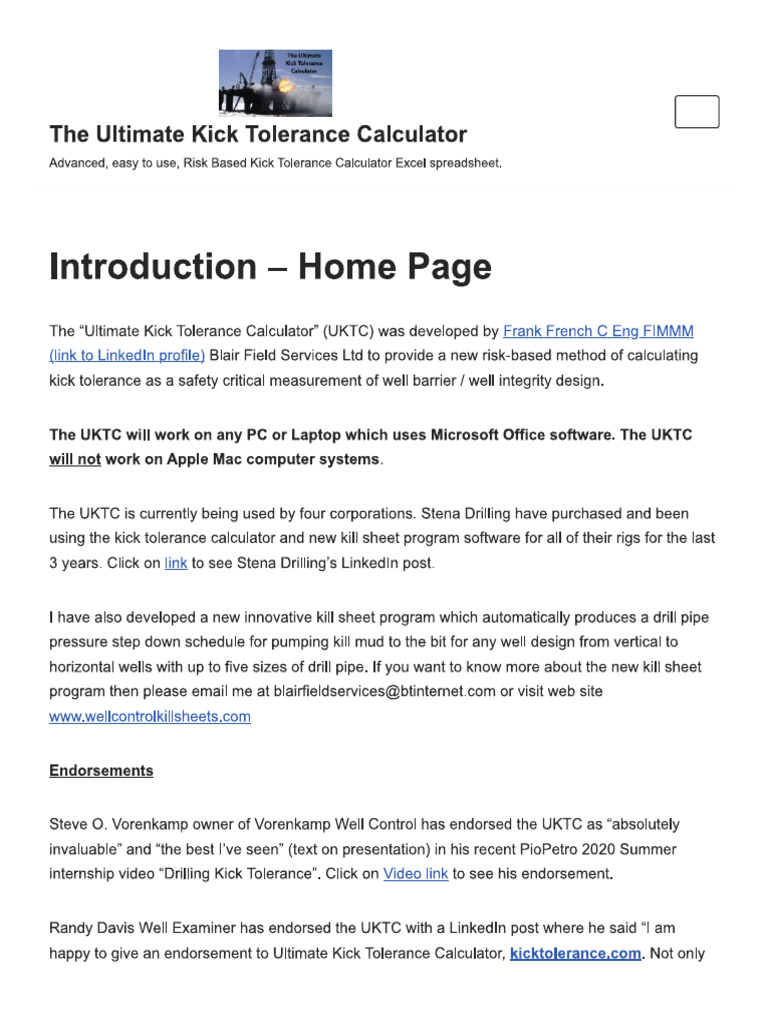 The Ultimate Kick Tolerance Calculator ... Olerance Calculator Excel Spreadsheet | PDF