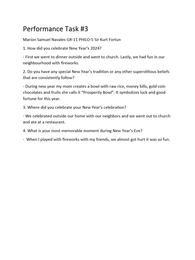 Performance Task #3 | PDF | Wellness | Religion & Spirituality