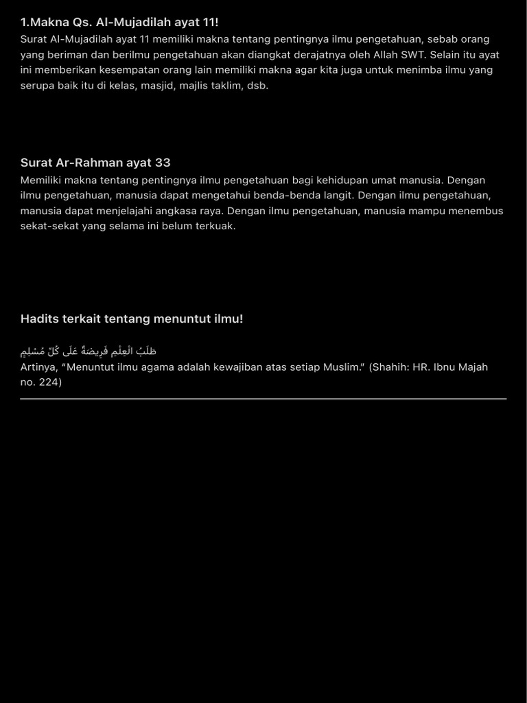 1.makna Qs. Al-Mujadilah Ayat 11! | PDF | Agama & Spiritualitas