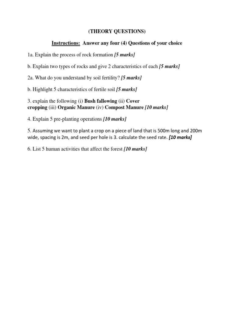 Year 8 Agricultural Science Question | PDF