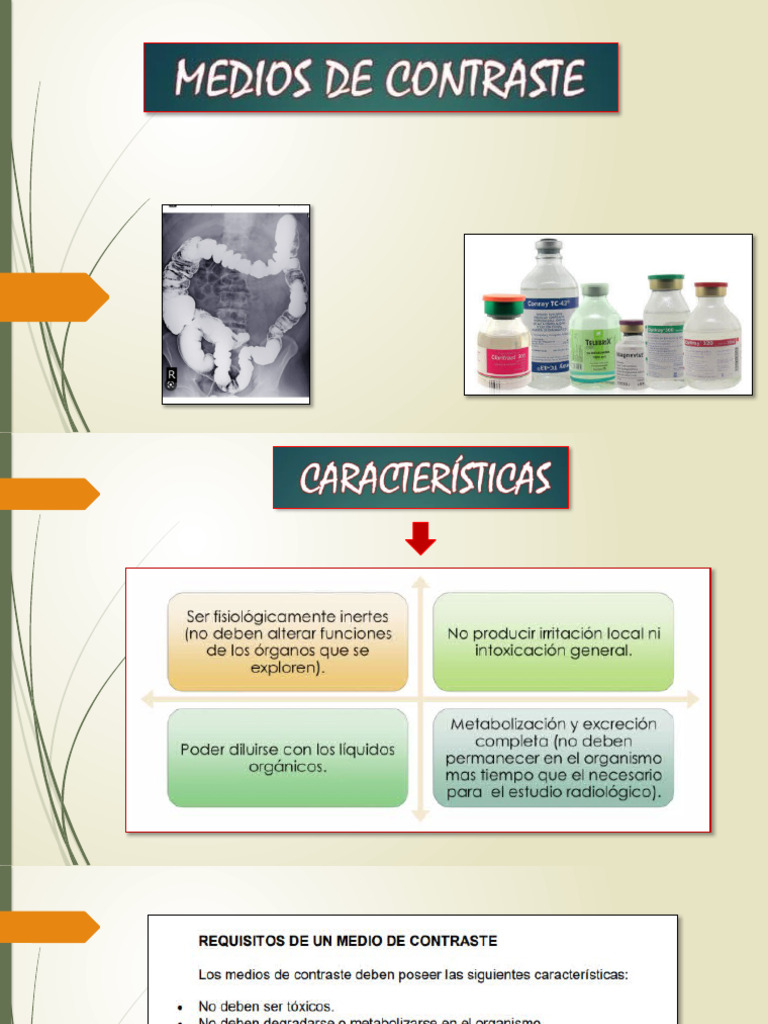Clasificación de Medios de Contraste | PDF | Yodo | Agua
