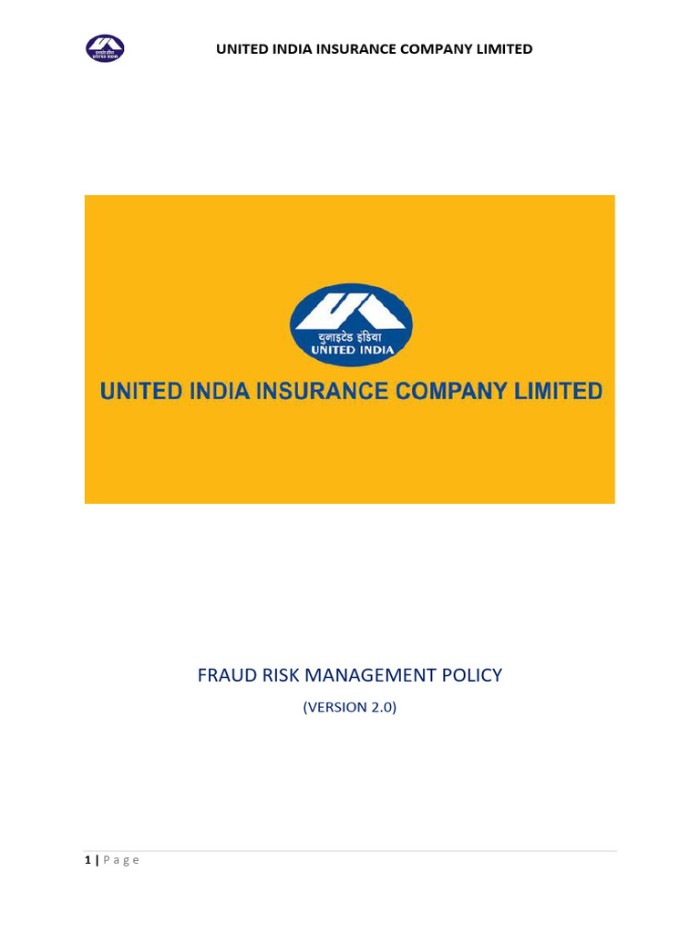 United India Insurance Fraud - Risk - Management - Policy - 180221 ...