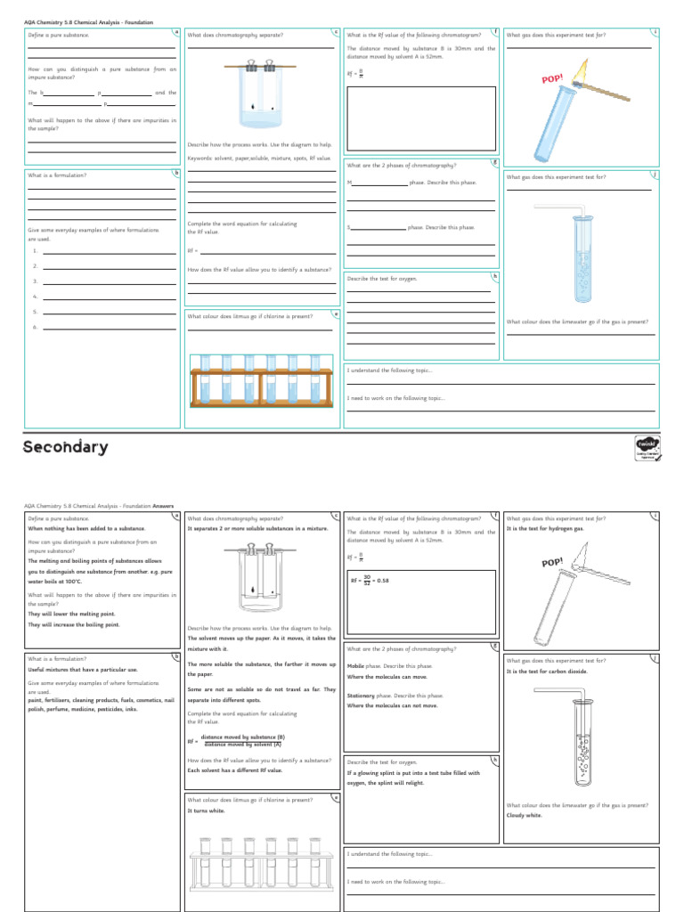 Chemical Analysis Foundation Revision Activity Mat | PDF | Chemical ...