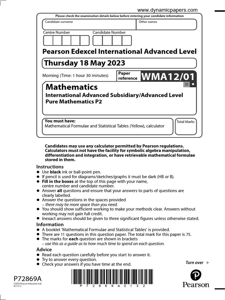 June 2023 Pure Mathematics P2 Exam | PDF | Circle | Mathematics