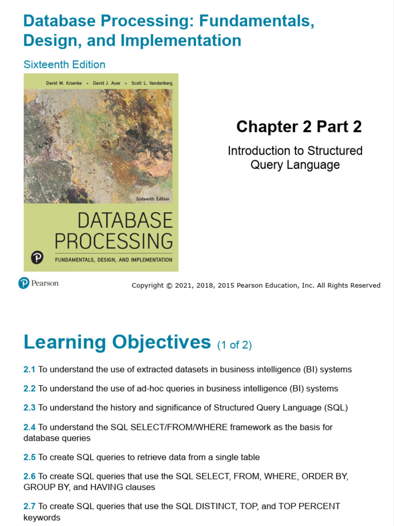 Kroenke Dbp16e Chapter 2 Part 2 | PDF | Sql | Databases