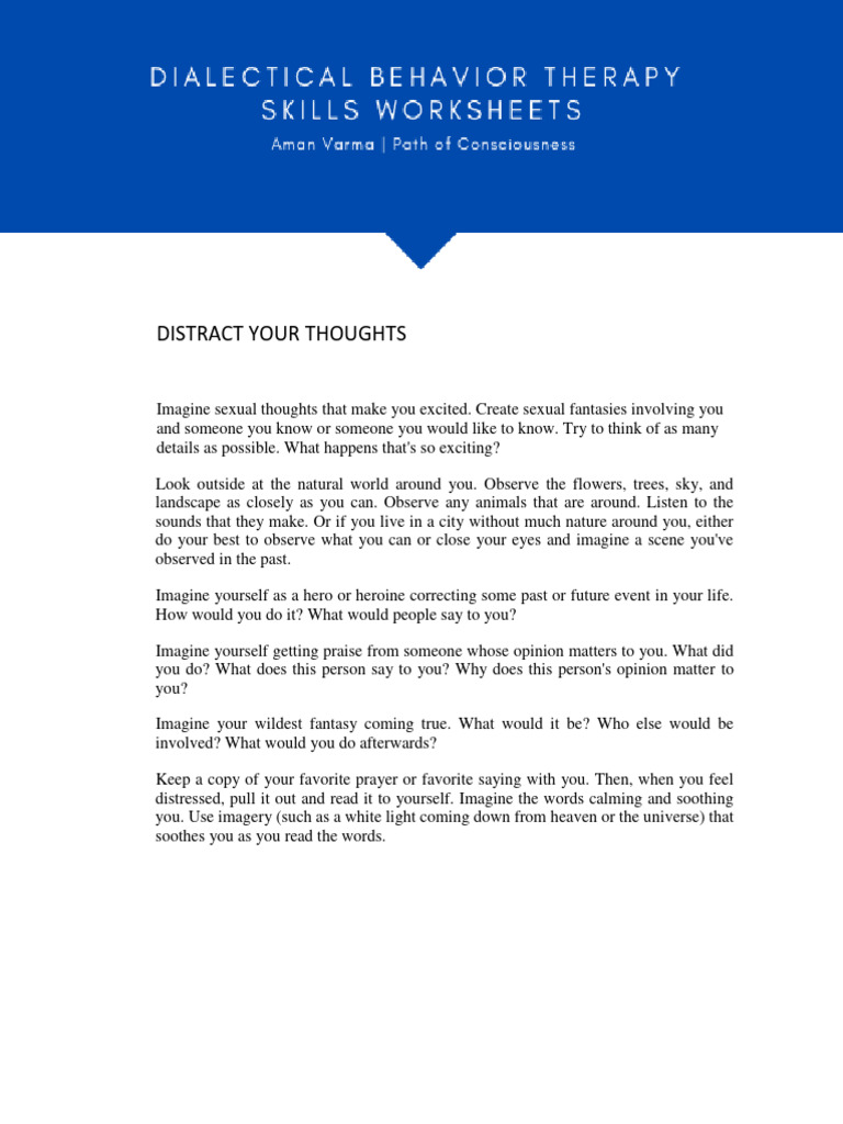 Techniques for Distracting Thoughts | PDF | Self-Improvement