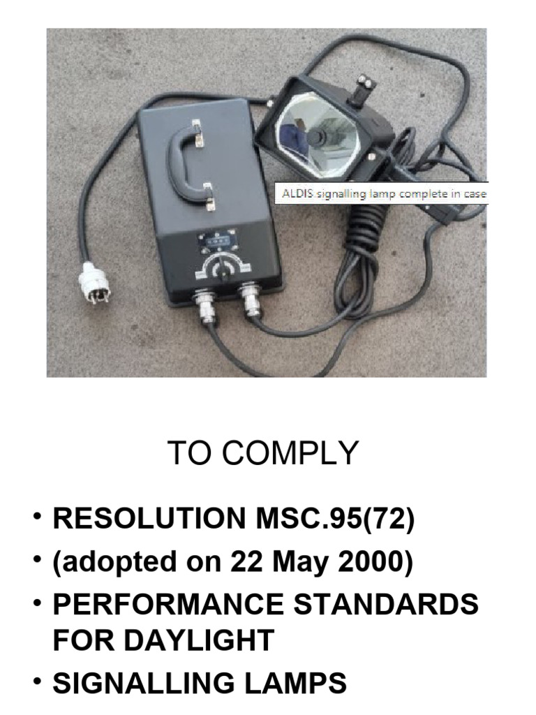 ALDIS Lamp SOLAS Compliance Standards | PDF | Home & Garden | Computers