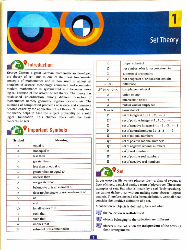 Class XI (Set Theory) | PDF
