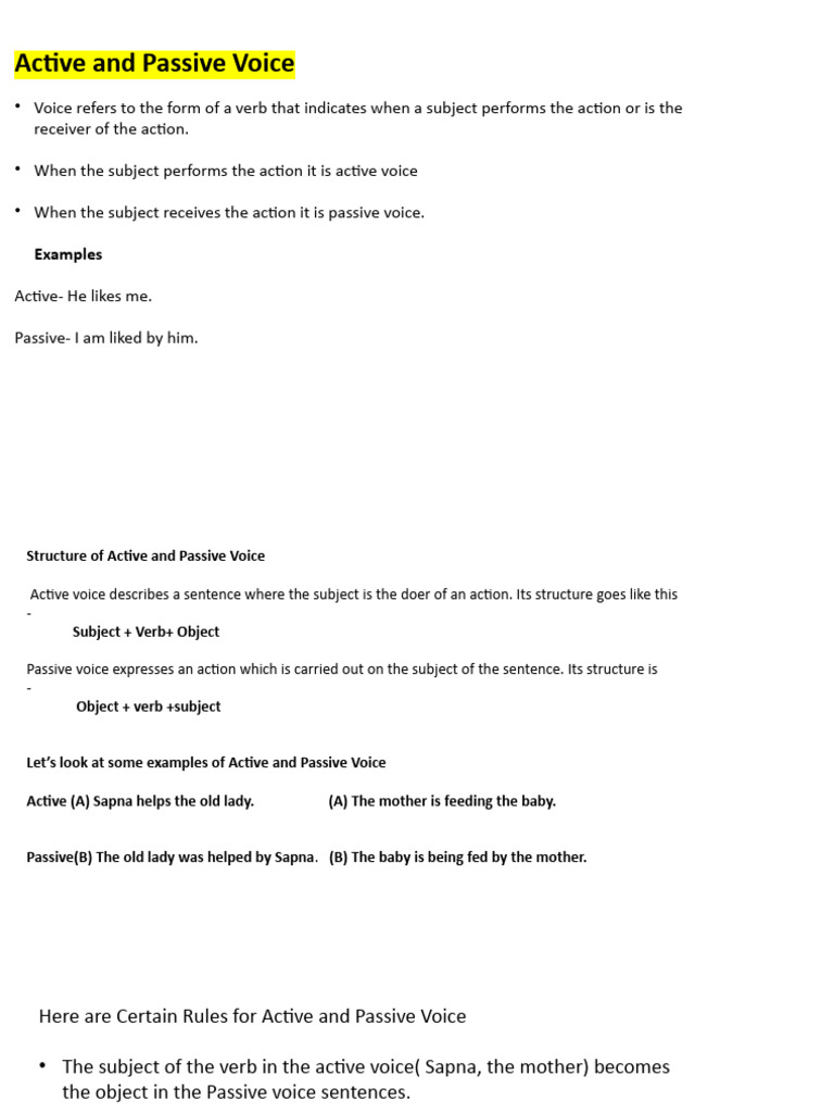 Active Passive Voice | PDF | Verb | Subject (Grammar)