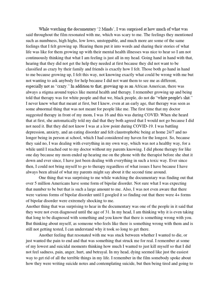 rhs 300 behavioral health services reflection paper | PDF | Mental ...