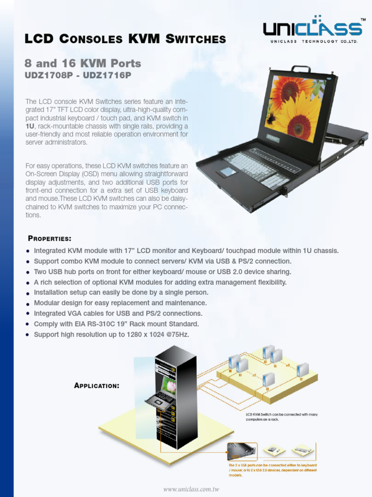 Uniclass - LCD-KVM-UDZ-1708-1716 | PDF | Usb | Input/Output