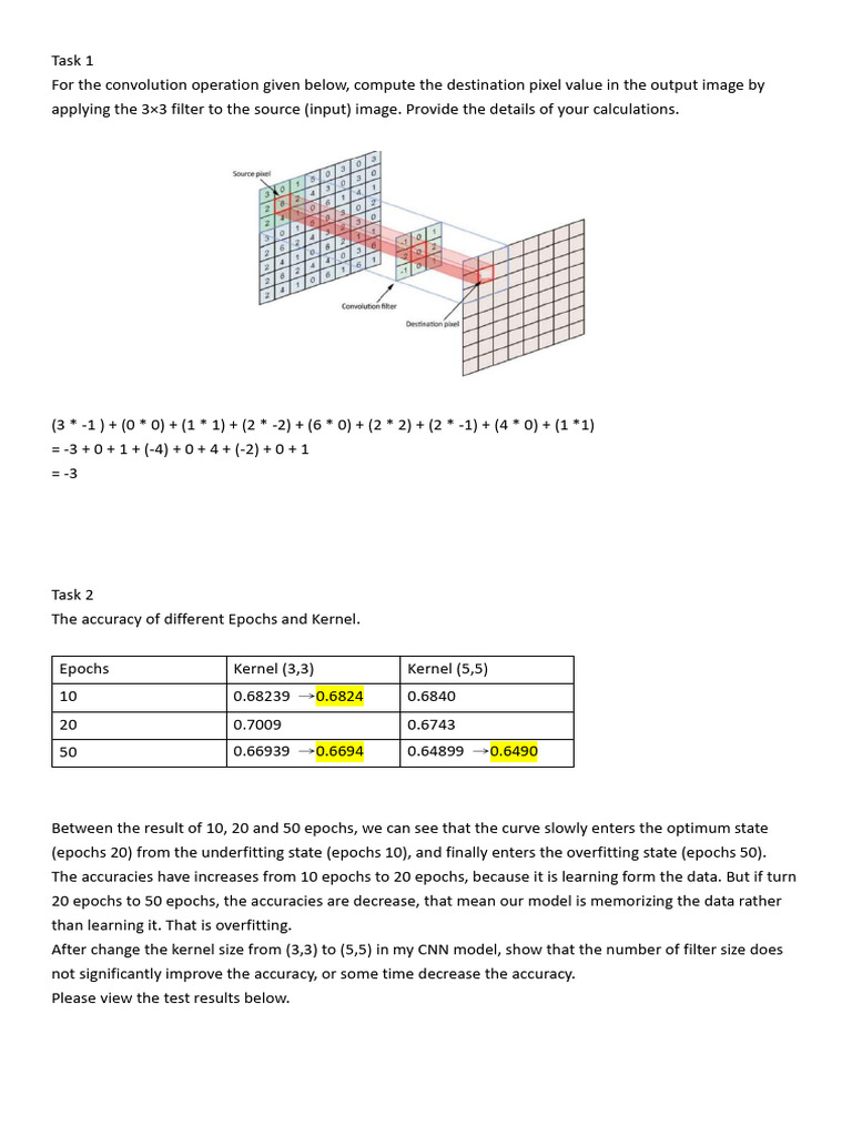 CNN Convolution & Epoch Analysis | PDF
