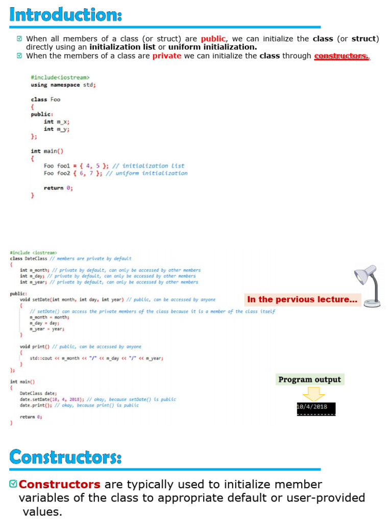 Lec Constructor Destructor-١ | PDF | Computers