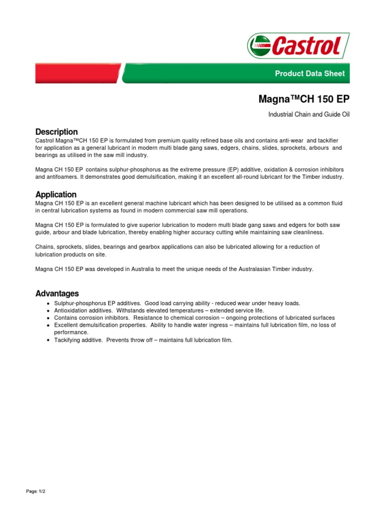 Castrol Magna 150 Ep - TDS | PDF | Lubricant | Materials