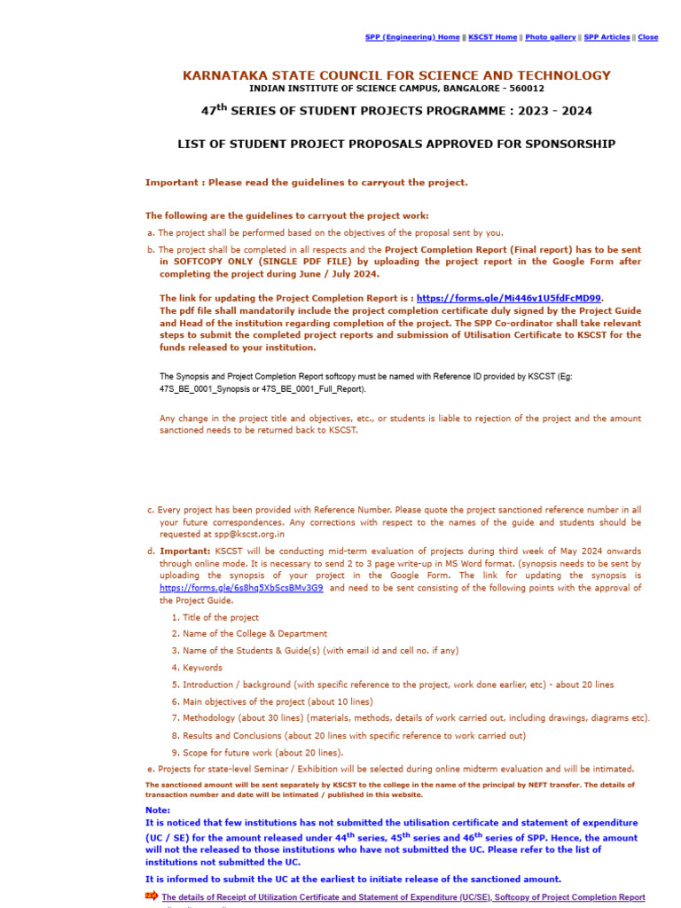 08 47S SPP Sanctioned Projects 17april2024 | PDF | Engineering