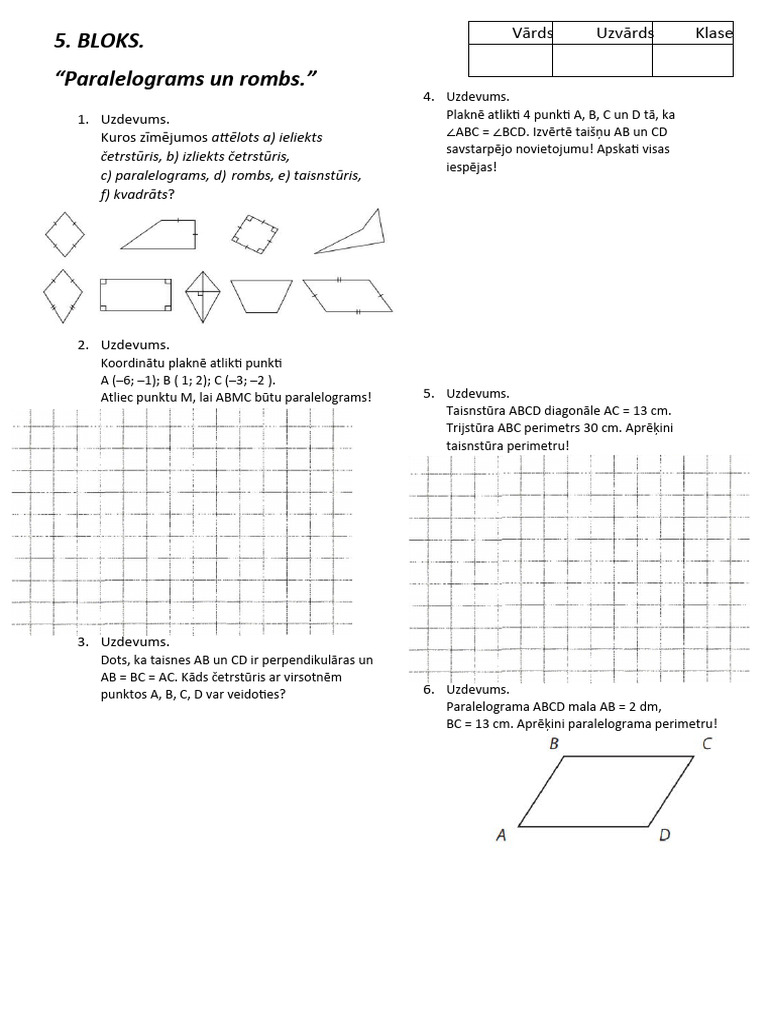 Paralelograms Rombs DL | PDF