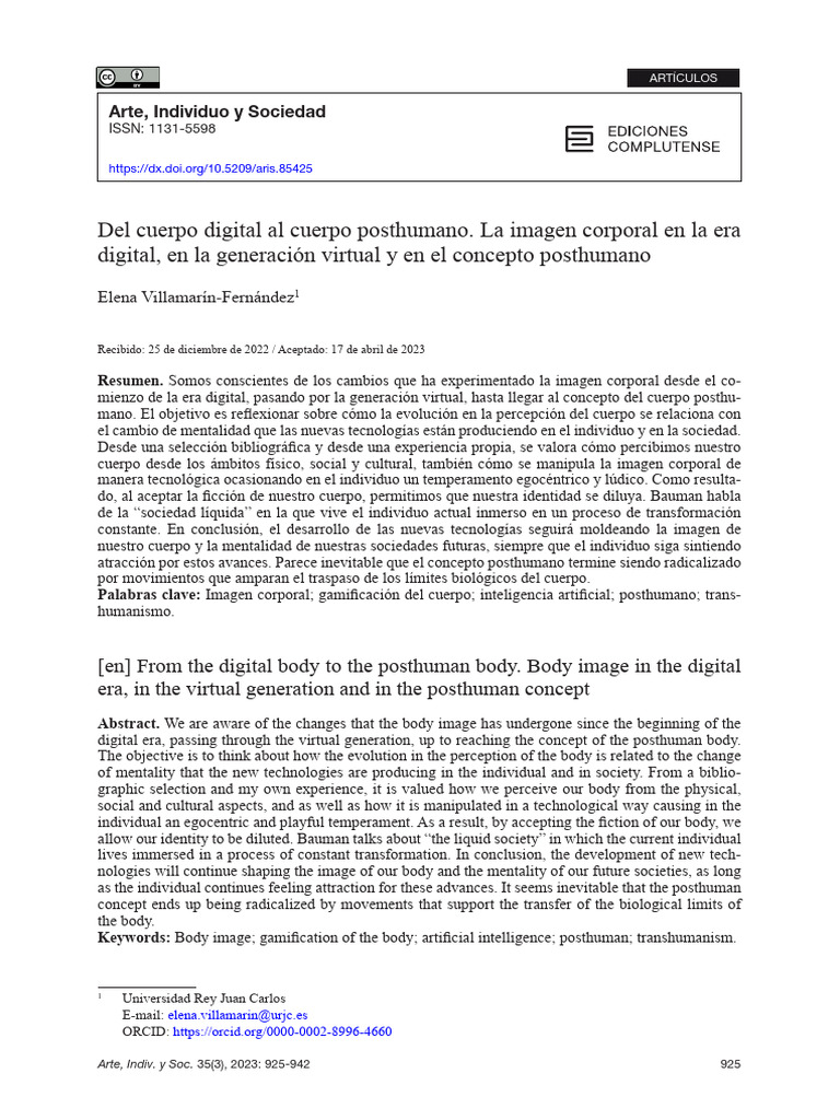 Del cuerpo digital al cuerpo posthumano | PDF | Realidad virtual | Interfaz de usuario