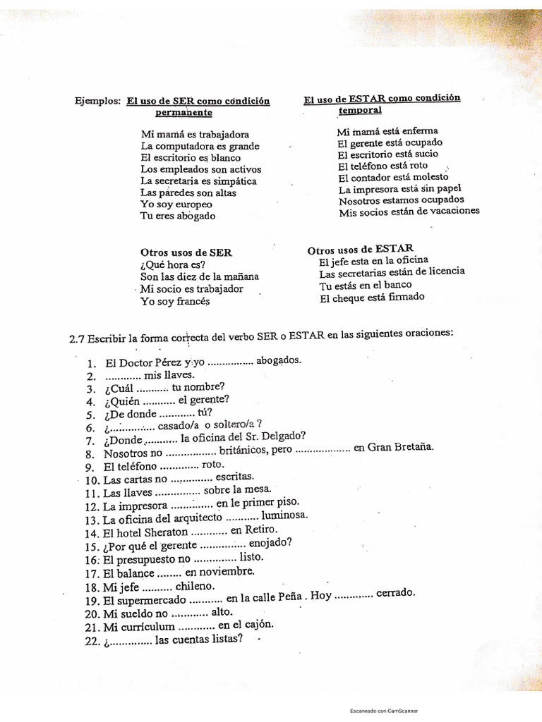 18ser y Estar Diferencias | PDF