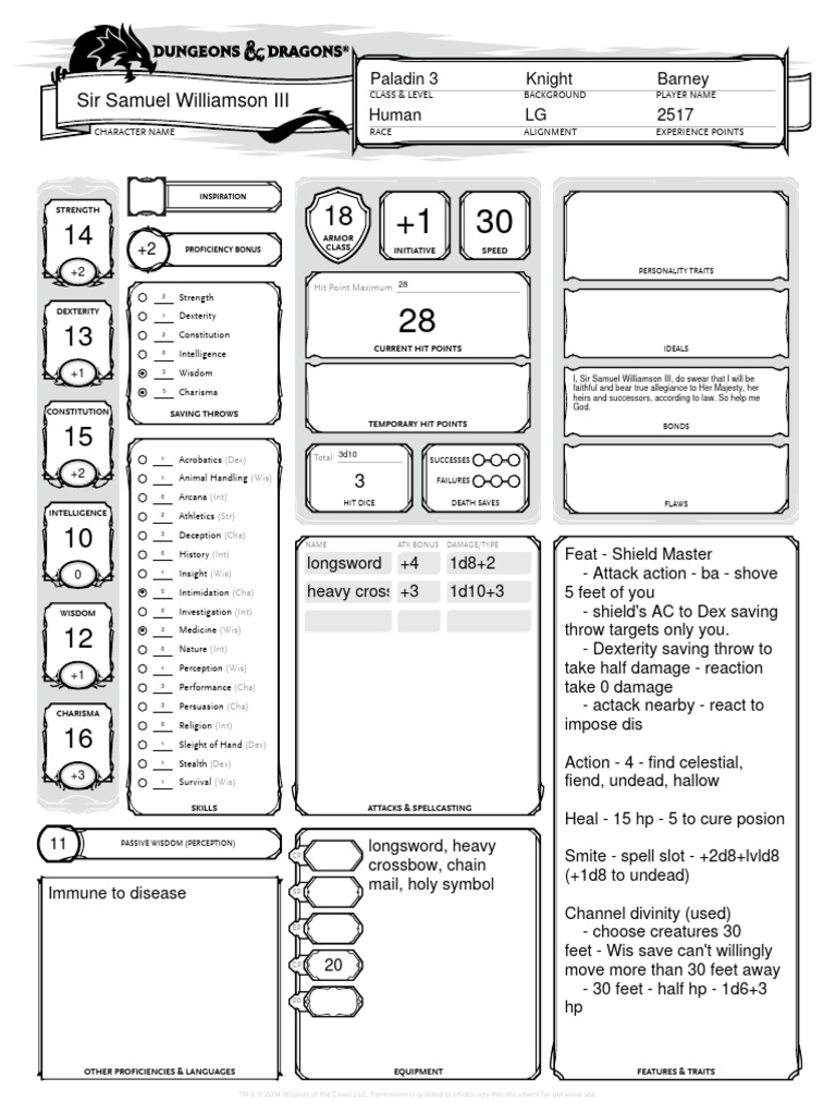 5E CharacterSheet Fillable | PDF | Role Playing Games