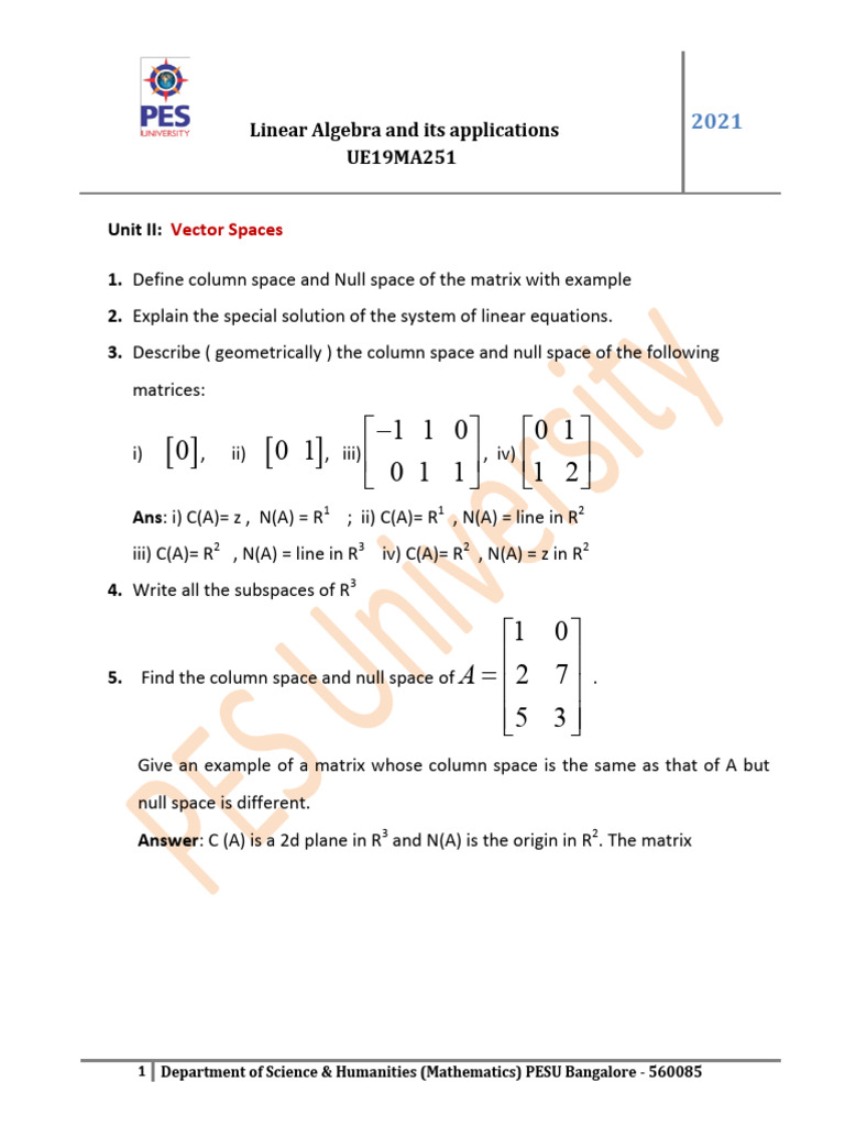 Linear Algebra for Math Students | PDF | Linear Subspace | Matrix (Mathematics)
