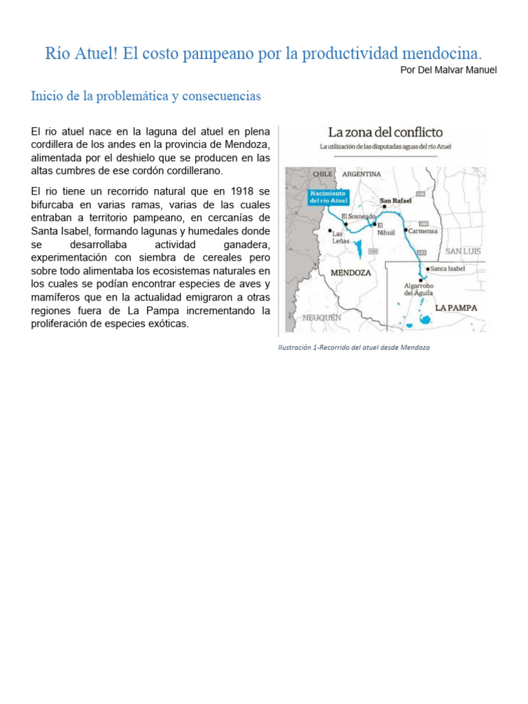 Río Atuel-Tercer Trabajo | PDF | Riego | Entorno natural