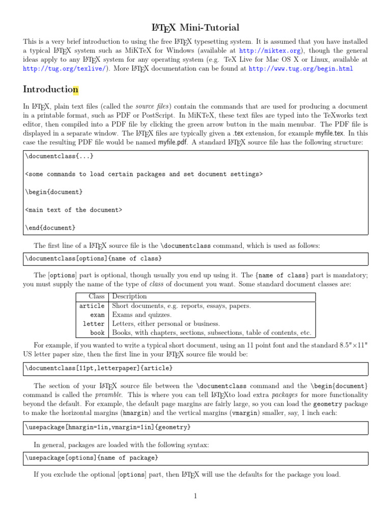 Latex Tutorial | PDF | Te X | Paragraph
