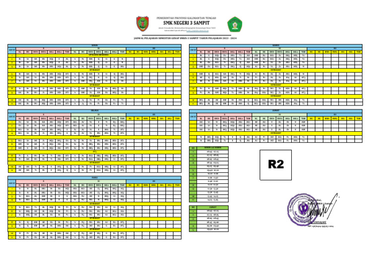 R2 - Jadwal Revisi Genap 2024 | PDF