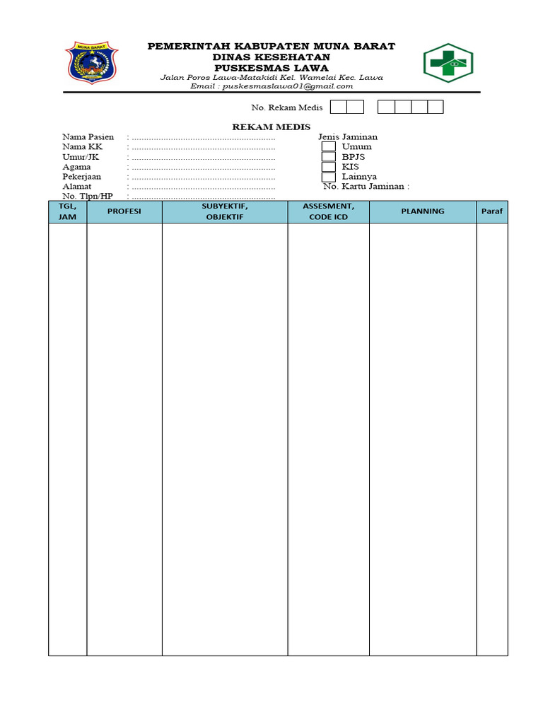 Contoh Rekam Medis Rawat Jalan | PDF