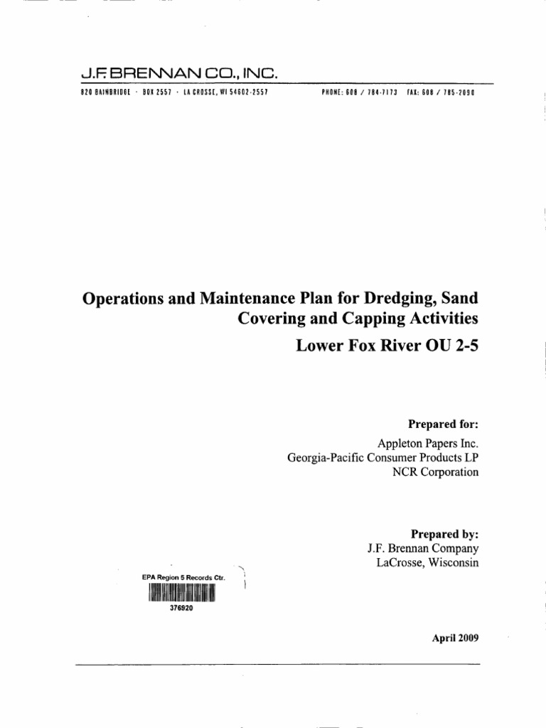 Operations and Maintenance Plan For Dredging | PDF | Pump | Bearing (Mechanical)