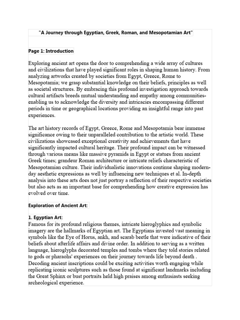 A Journey Through Egyptian Era | PDF | Ancient Egypt | Sculpture