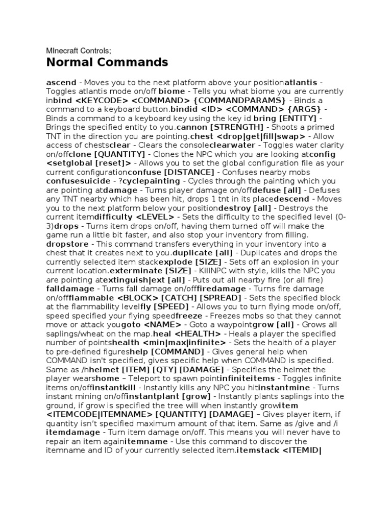 Minecraft COntrols | PDF | Minecraft | Computing