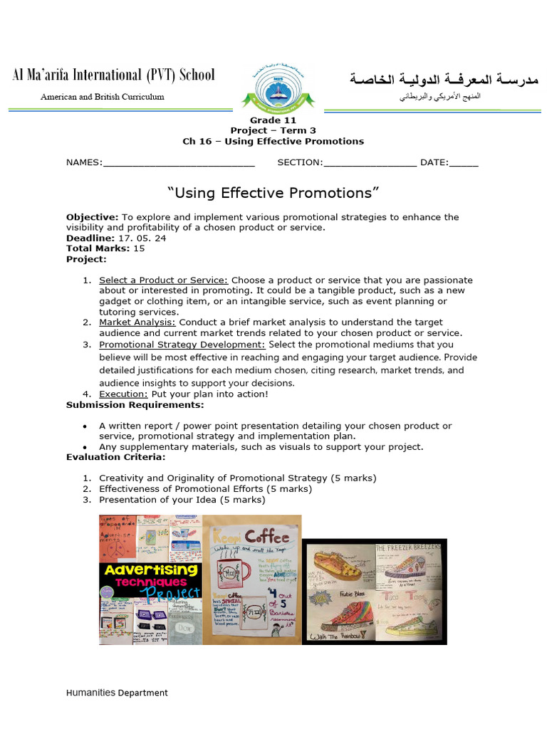 Grade 11 Term 3 Promotion Project | PDF