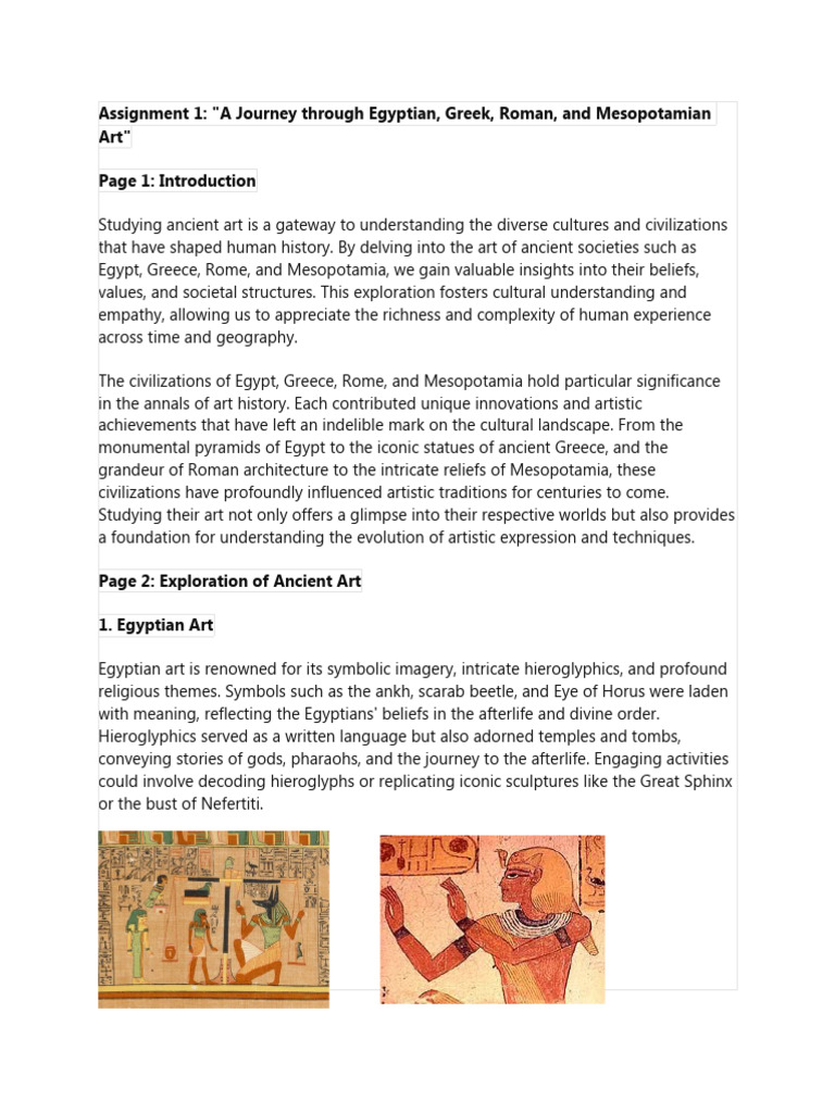 Assignment 1.0 | PDF | Ancient Egypt | Sculpture