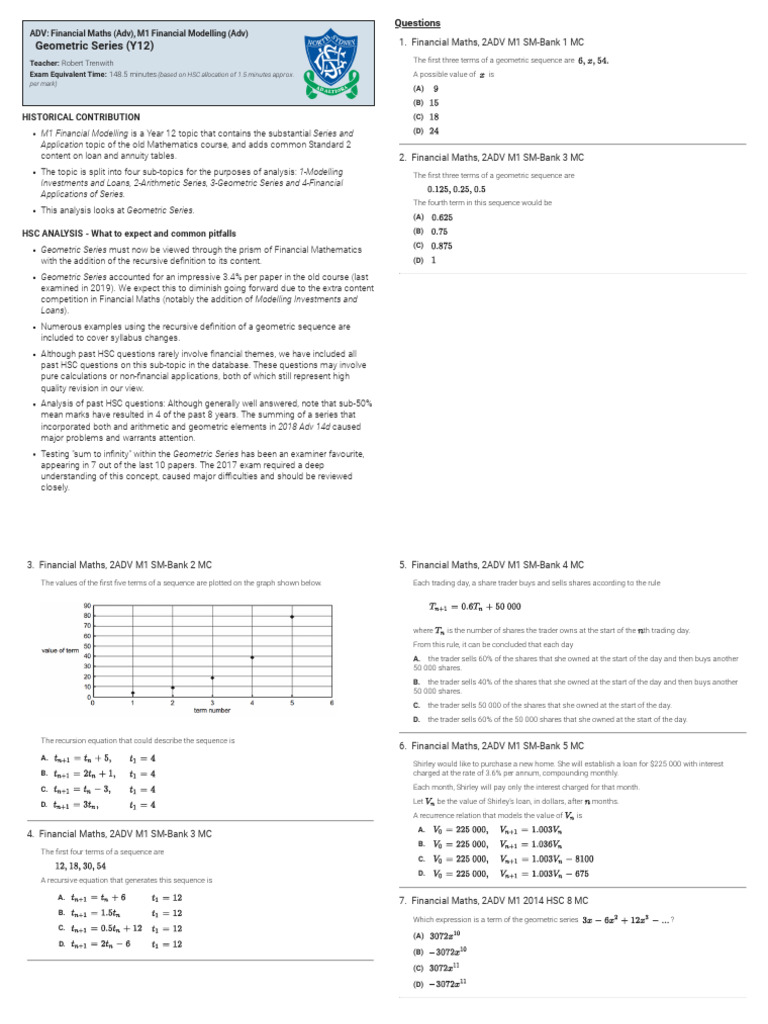 14 Series 2 - GPs | PDF | Mathematics | Recurrence Relation