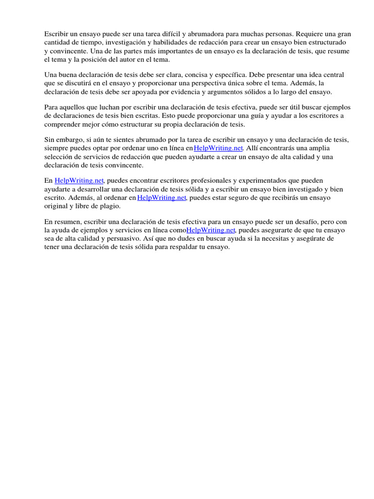 Cómo Escribir una Declaración de Tesis | PDF | Scribd | Websites