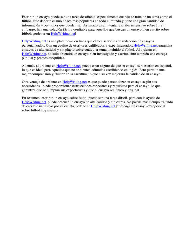 Ensayos de Fútbol en HelpWriting.net | PDF | Ensayos | Comunicación humana